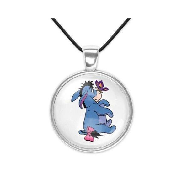 Jewelry | Winnie Pooh Eeyore Art Glass Pendant Necklace New Minimalist ...